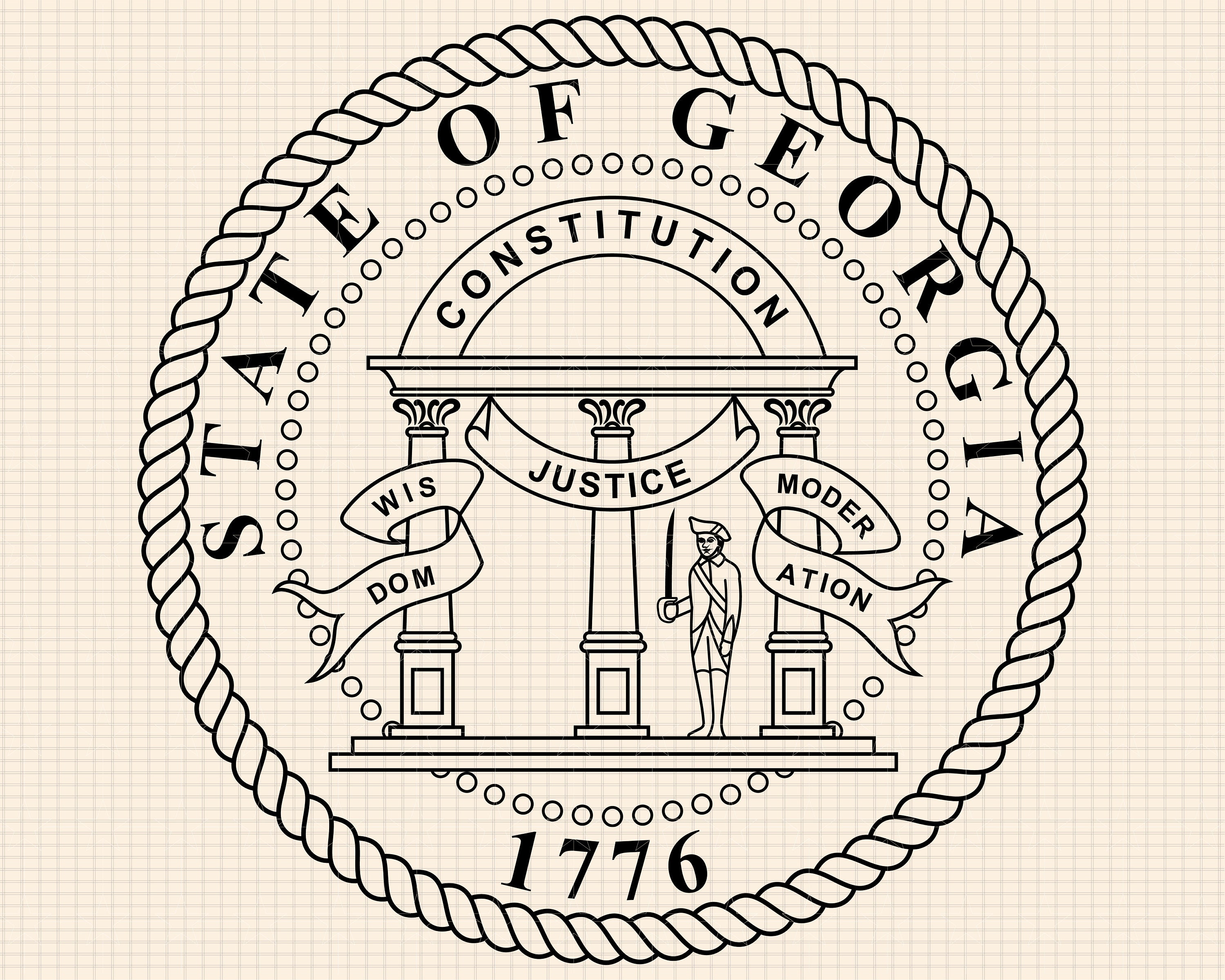 Great Seal of the State of Georgia SVG Bundle, Seal of Georgia Svg ...