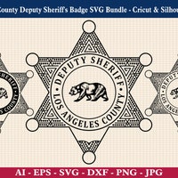 Los Angeles County Sheriff Department Badge 6 Point Star SVG, LA ...