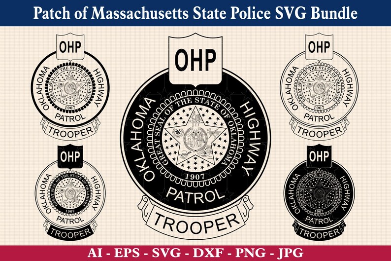 Oklahoma Highway Patrol Badge Pin SVG Bundle, Oklahoma Highway Patrol ...
