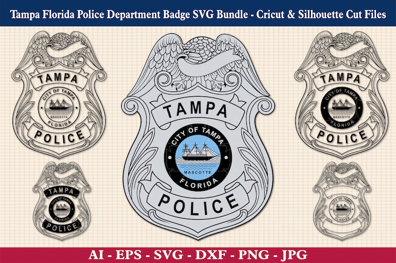 Tampa Florida Police Department Badge SVG Bundle, Tampa Police ...