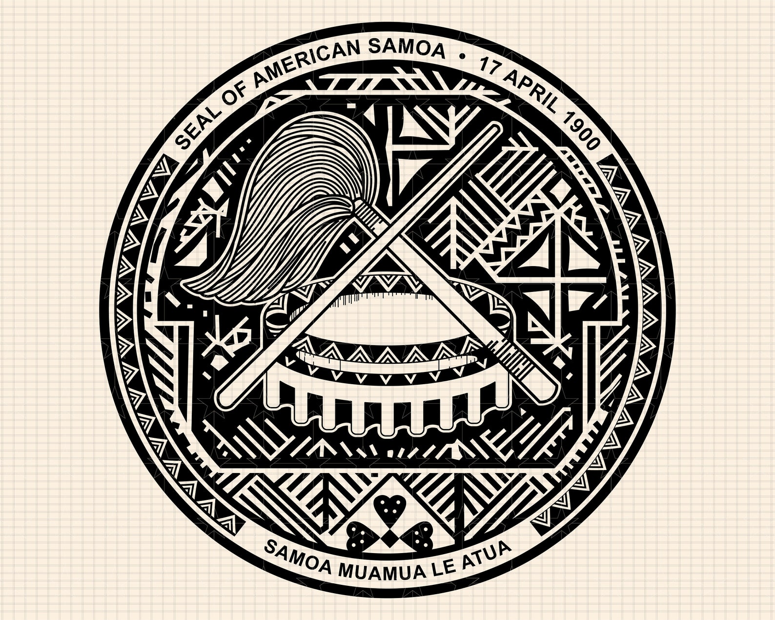 The Seal of American Samoa SVG Bundle, American Samoa Vector, American ...