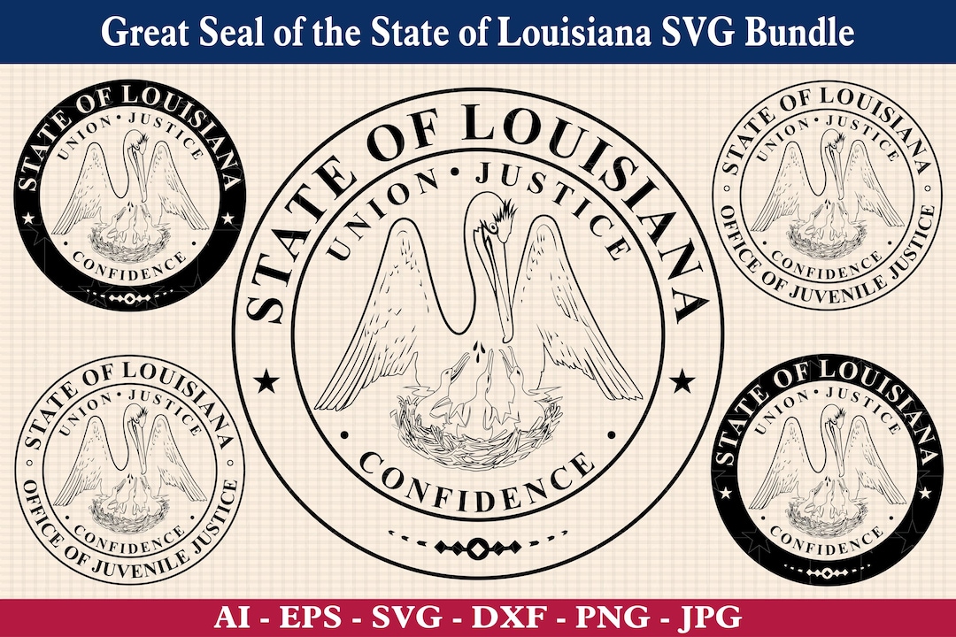 Great Seal of the State of Louisiana Svg Bundle, State of Louisiana ...
