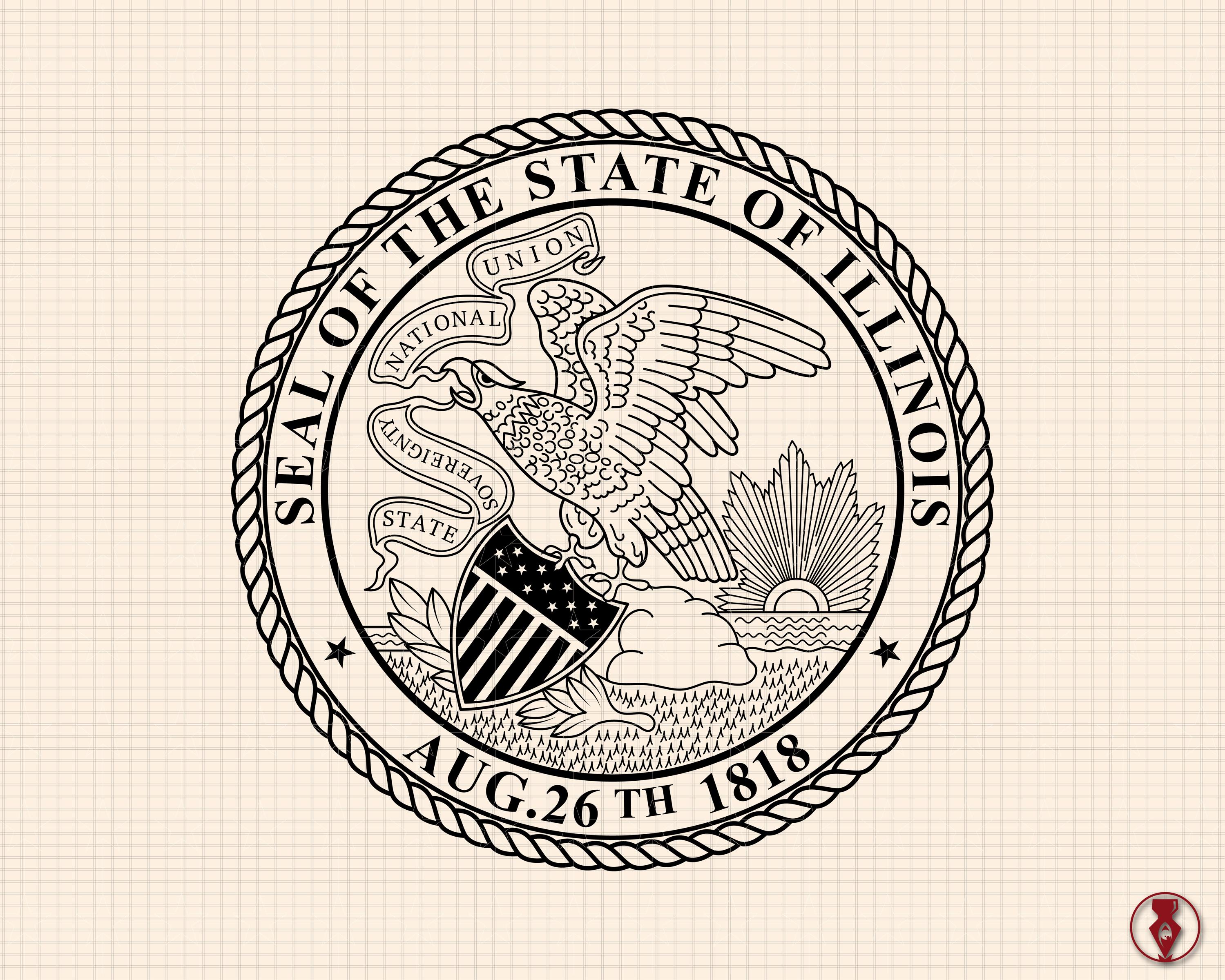 Vintage Illinois State Seal SVG Bundle – Vector Cut Files - Etsy