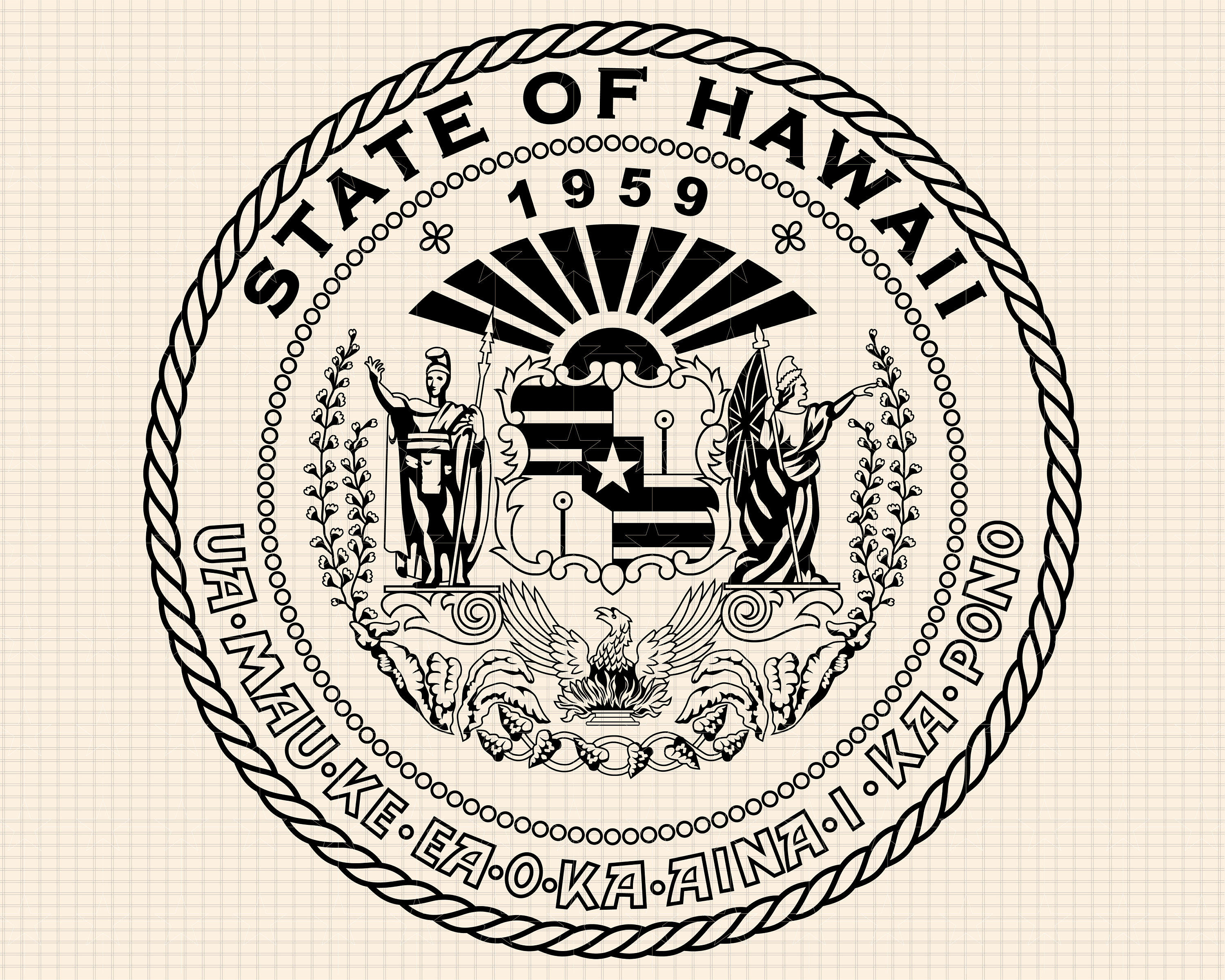 The Great Seal of the State of Hawaii SVG Bundle, Seal of Hawaii SVG ...