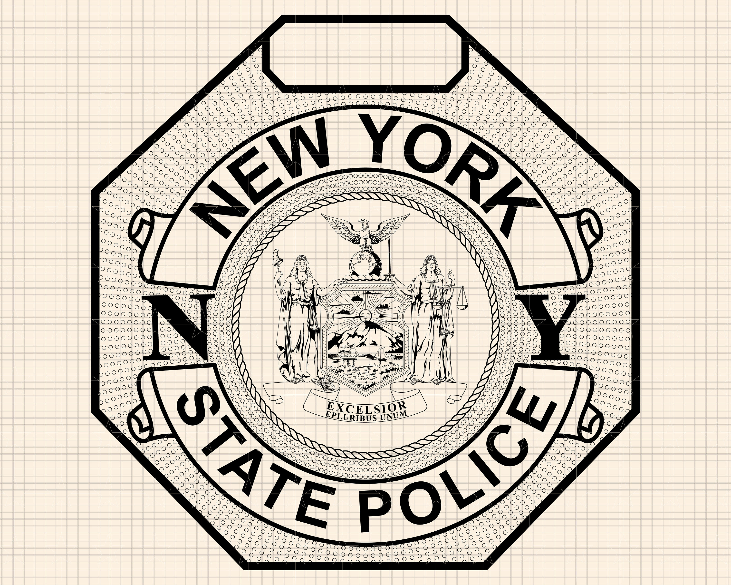 Badge of the New York State Police SVG Bundle, NYSP Badge Svg, NY State ...