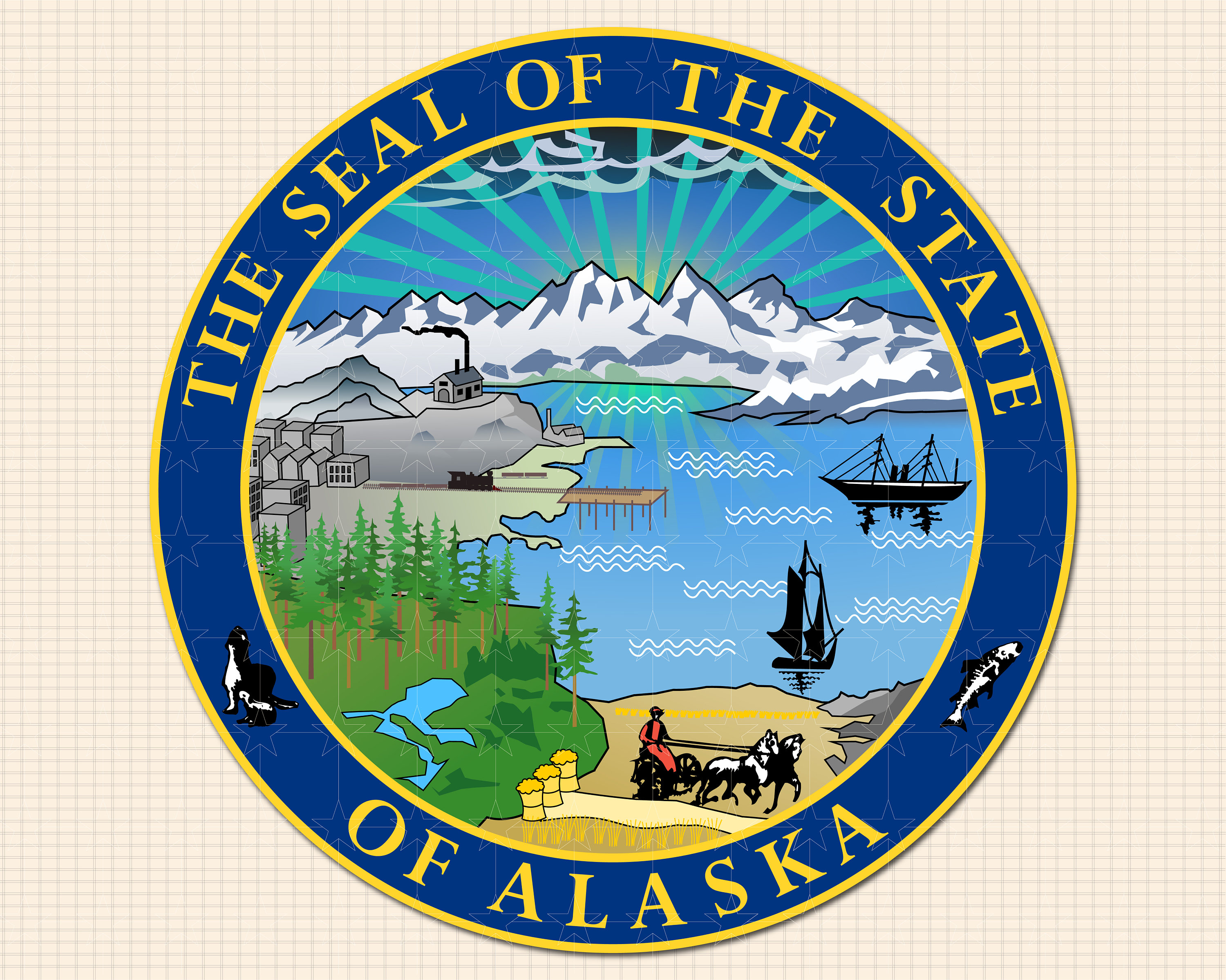 The Seal of the State of Alaska SVG Bundle, Seal of Alaska Svg, State ...