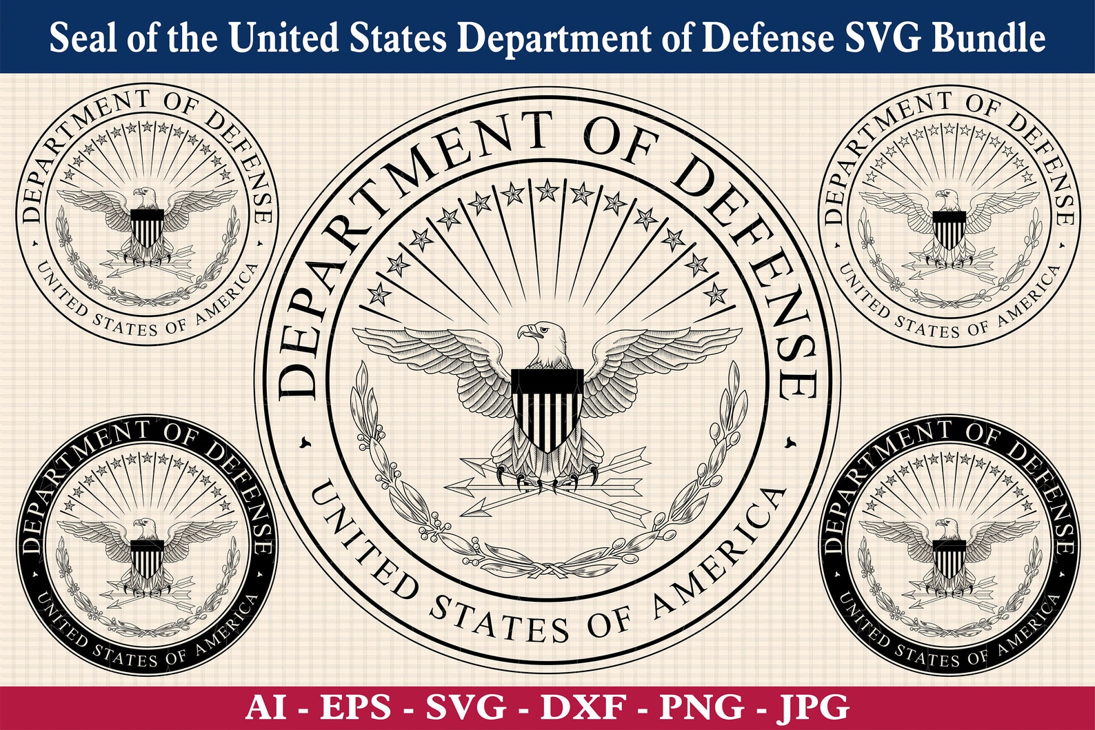 Seal of the United States Department of Defense SVG Bundle, United ...