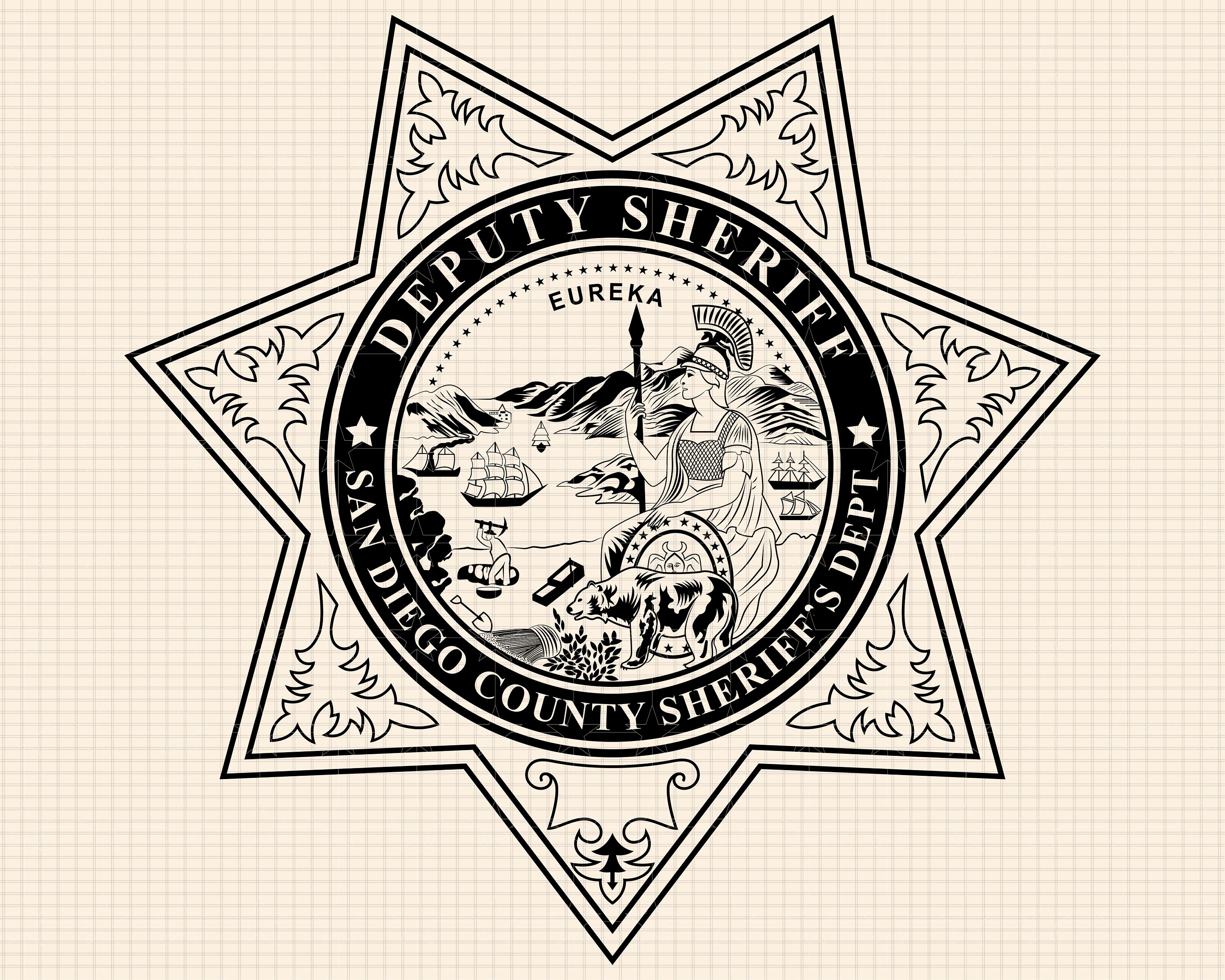 San Diego Sheriff Badge SVG Bundle, Cricut Silhouette Cut Files - Etsy