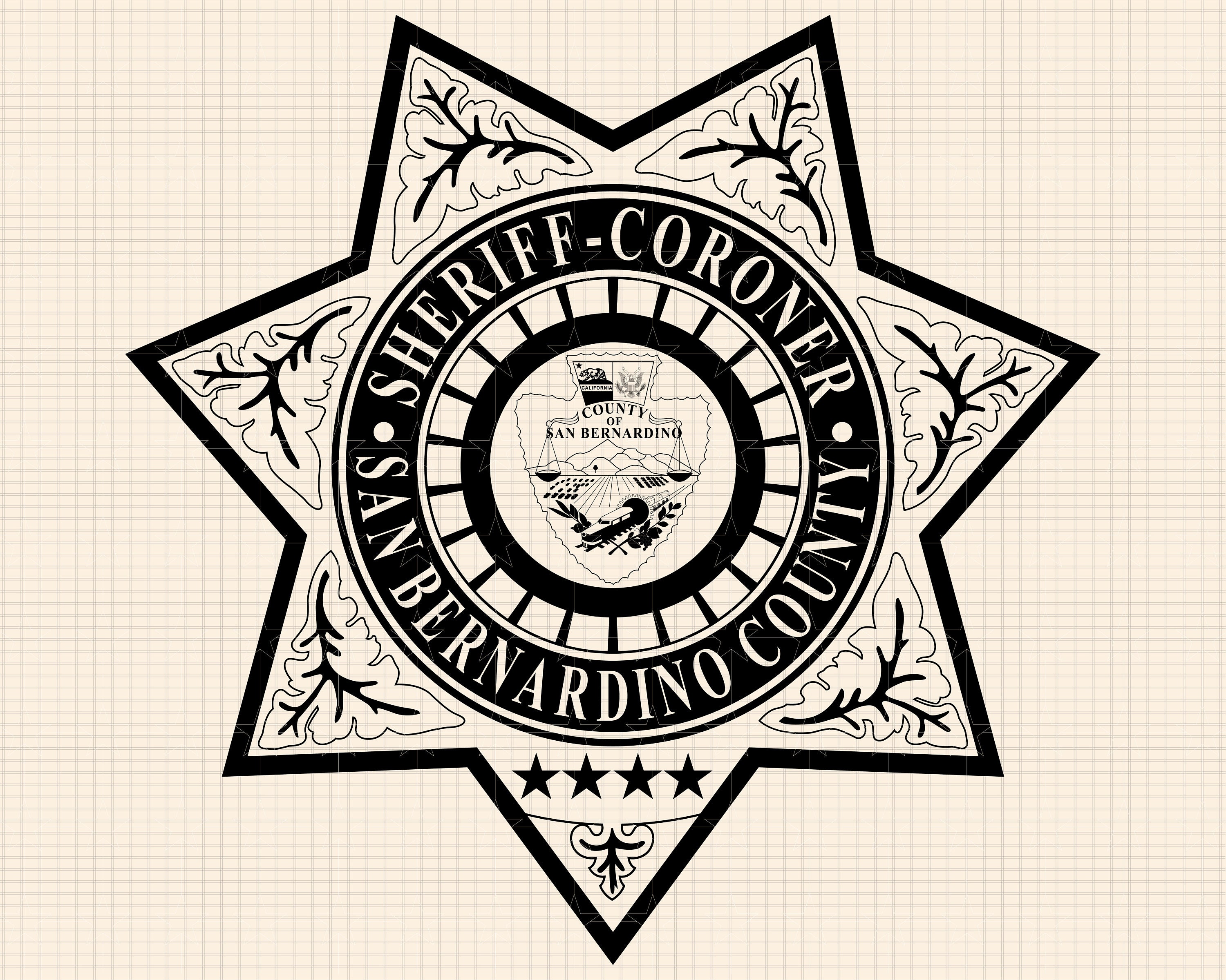 San Bernardino County Sheriff's Department Coroner Badge SVG Bundle ...