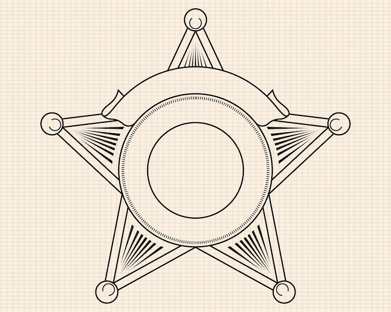 Five Point Star Sheriff Badge Blank Template SVG Bundle, Sheriff Badge ...