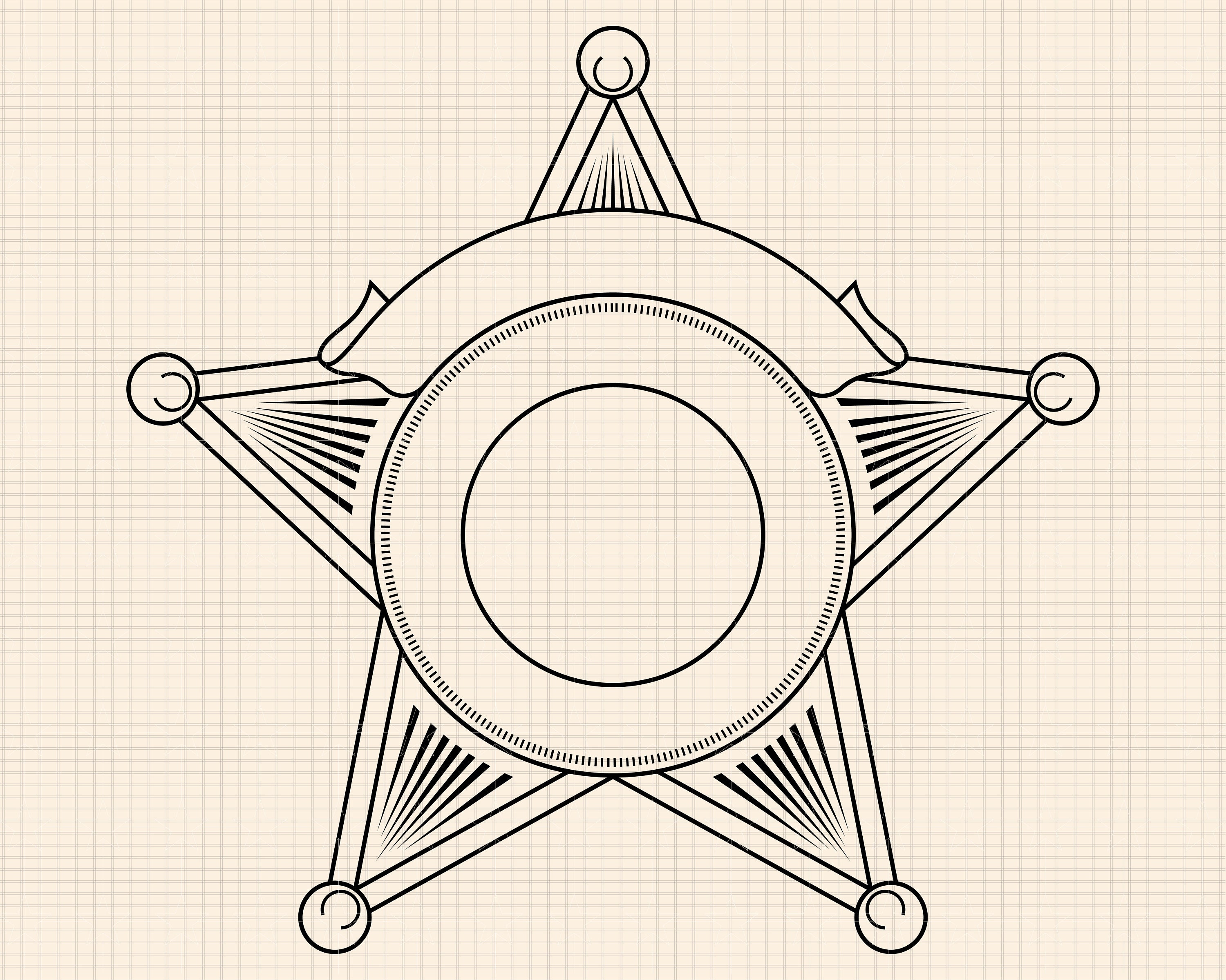 Five Point Star Sheriff Badge Blank Template SVG Bundle, Sheriff Badge ...