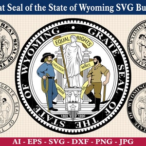 Great Seal of the State of Wyoming SVG Bundle, Seal of Wyoming Vector ...