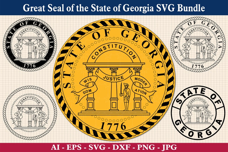 Great Seal of the State of Georgia SVG Bundle, Seal of Georgia Svg ...