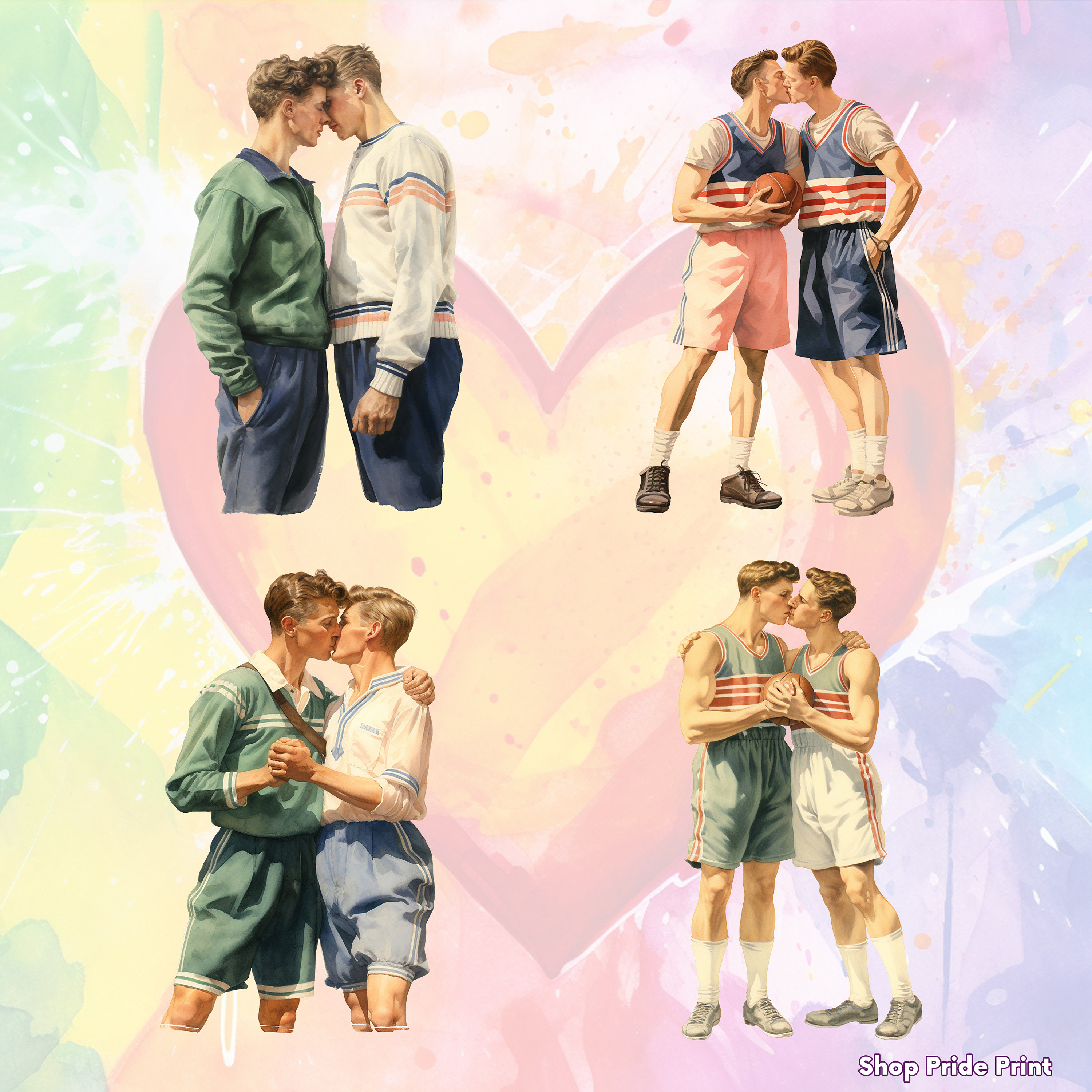 Gay Retro Pairs 1920s Summer Art Bundle, LGBTQ Images Pride ...