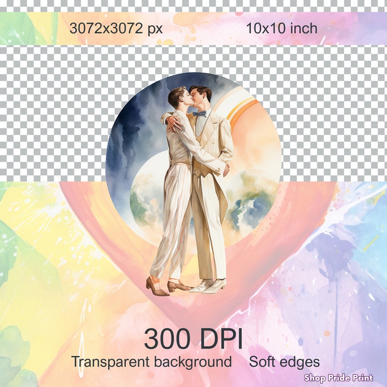 Gay Retro Pairs 1920s Art Bundle, LGBTQ Images, Pride Illustrations ...