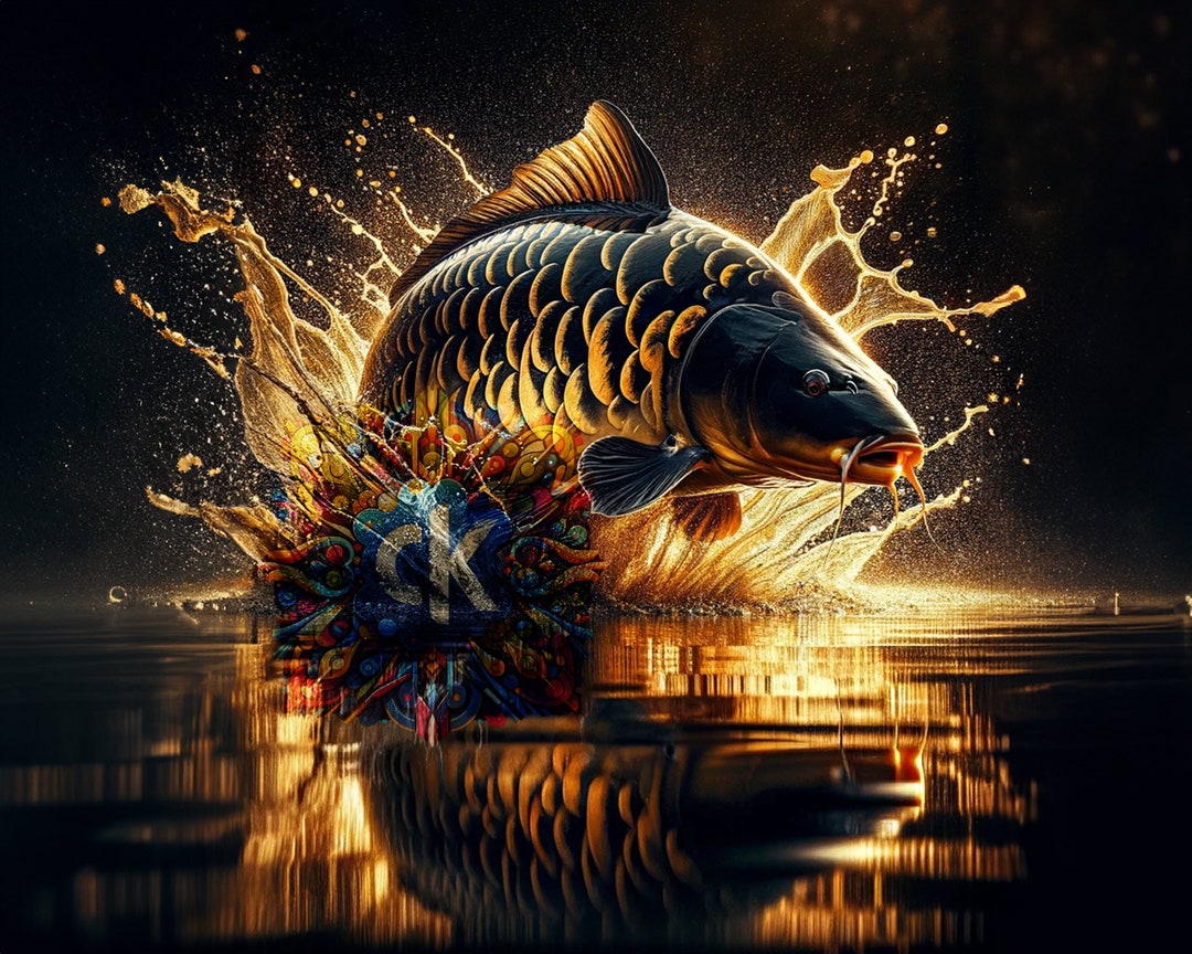 Golden Carp Jumping - Etsy