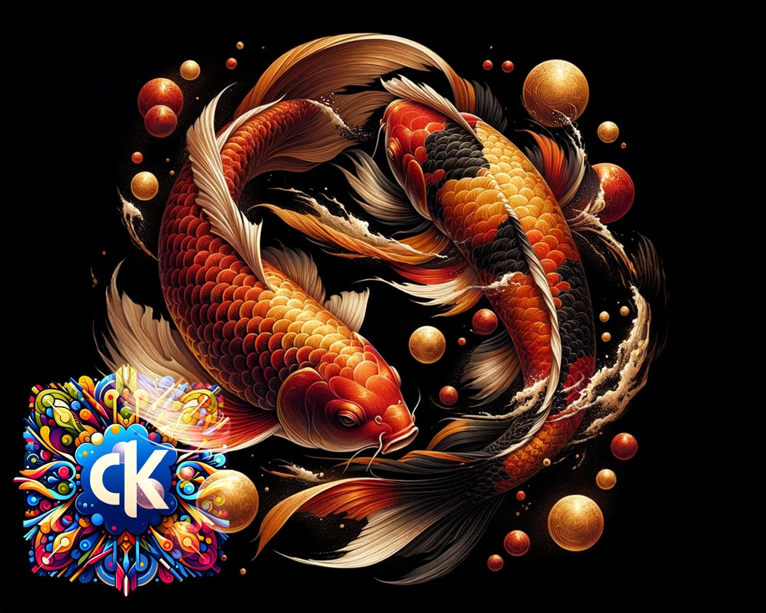 Japanese Koi Carp Painting Koi Carp Printable Wall Art Koi Carp ...