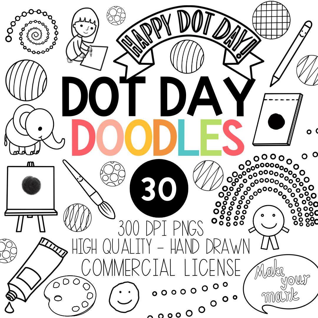 Dot Day Clipart Set | 30 Hand-drawn Doodles | International Dot Day ...