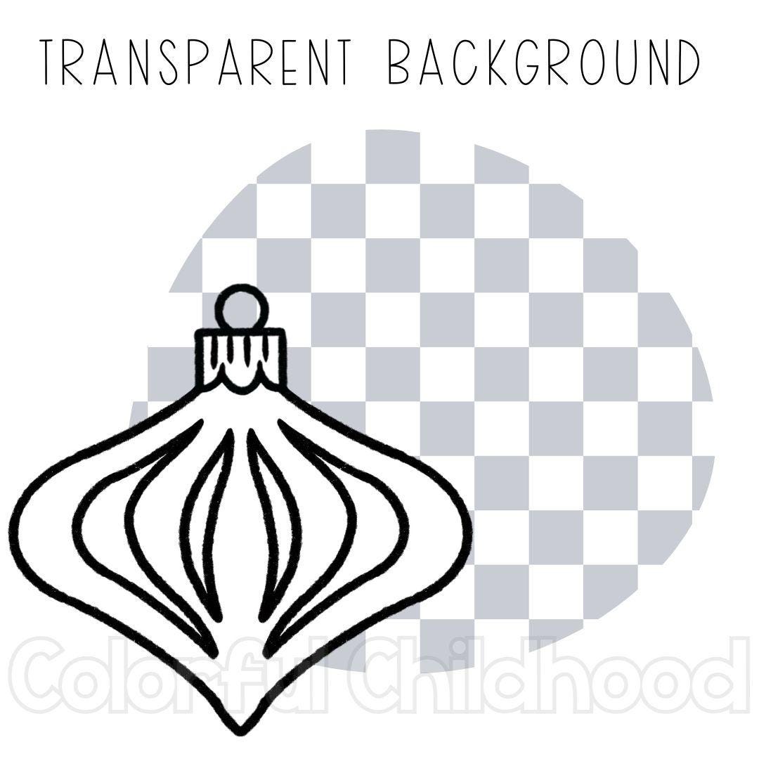Christmas Ornaments Doodle Clipart - Black and White Outline and Line ...