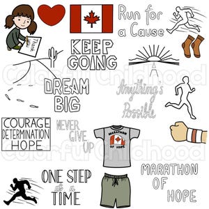 Terry Fox Doodle Clipart - Color Clipart - Commercial License Included ...