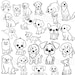Dogs Doodle Clipart - Black and White Outline and Line Art Clipart ...