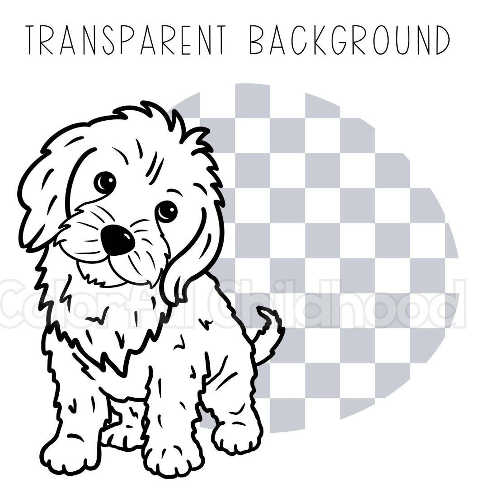 Dogs Doodle Clipart - Black and White Outline and Line Art Clipart ...