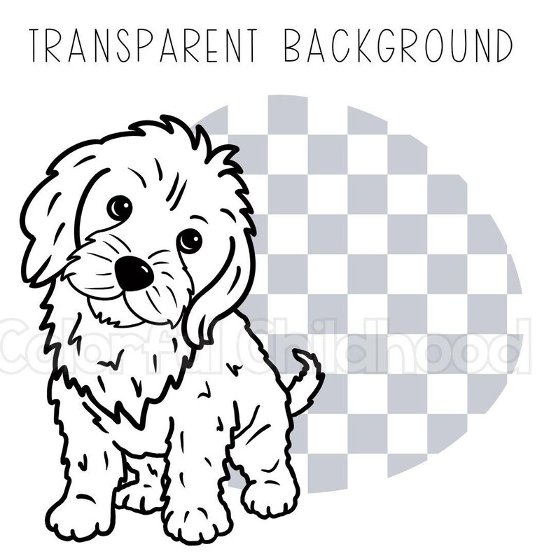 Dogs Doodle Clipart - Black and White Outline and Line Art Clipart ...