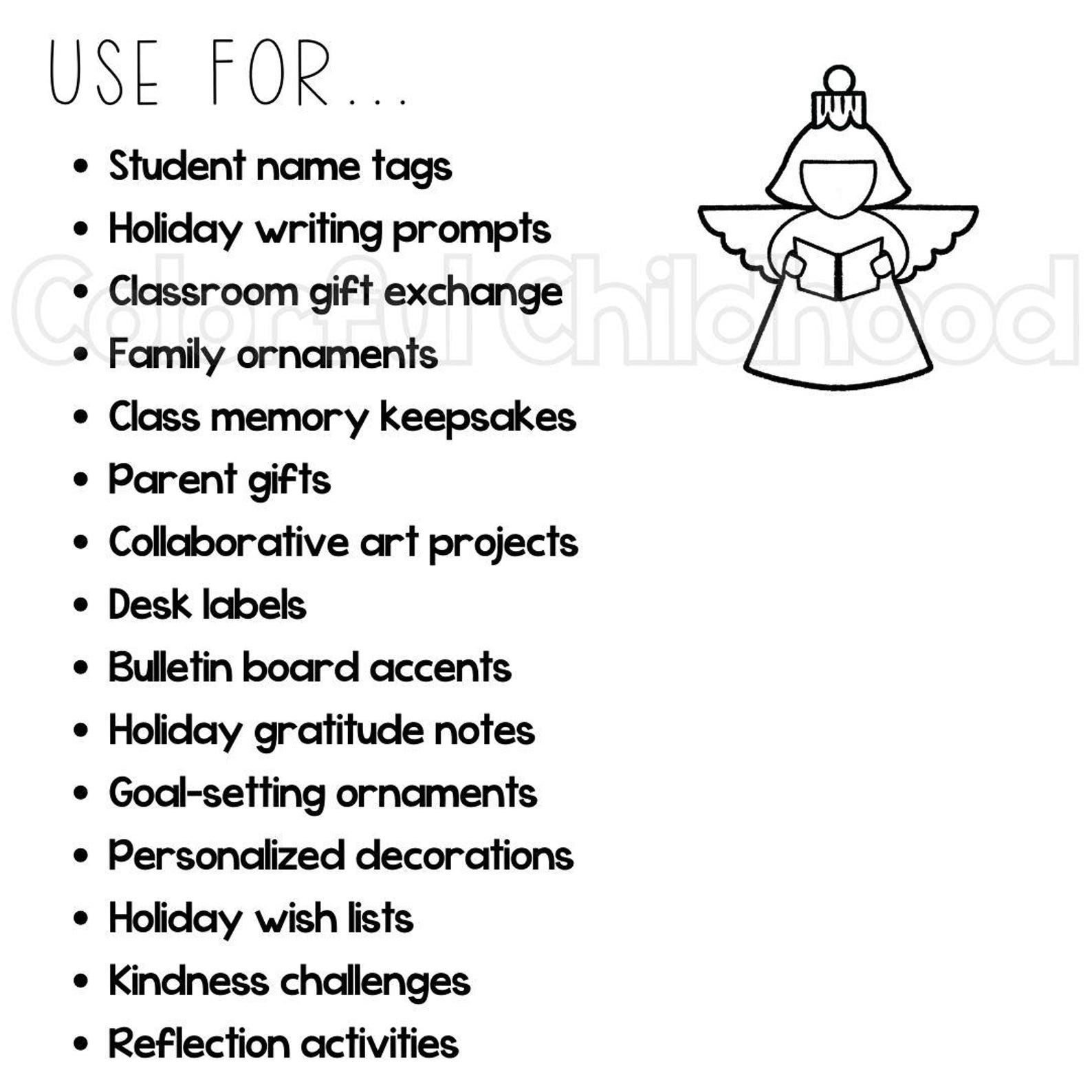 Editable Christmas Ornaments Doodle Clipart - Black and White Outline ...