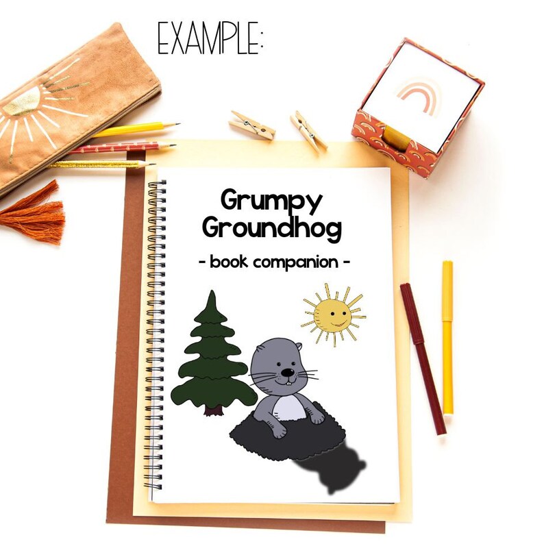 Groundhog Day Clipart Original Clip Art Color and Black & - Etsy