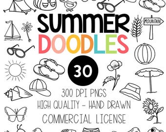 Winter Doodle Clipart - Black and White Outline and Line Art Clipart ...