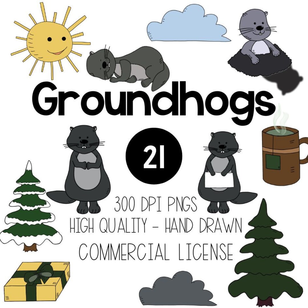 Groundhog Day Clipart | Original Clip Art, Color and Black & White ...