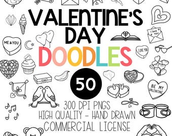 Mother's Day Doodle Clipart - Black and White Outline and Hand Drawn ...