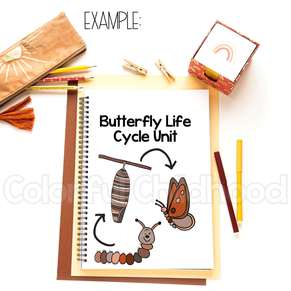Butterfly Life Cycle Clipart | Original Clip Art, Color and Black ...
