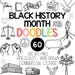Black History Month Doodle Clipart - Black and White Outline and Line ...