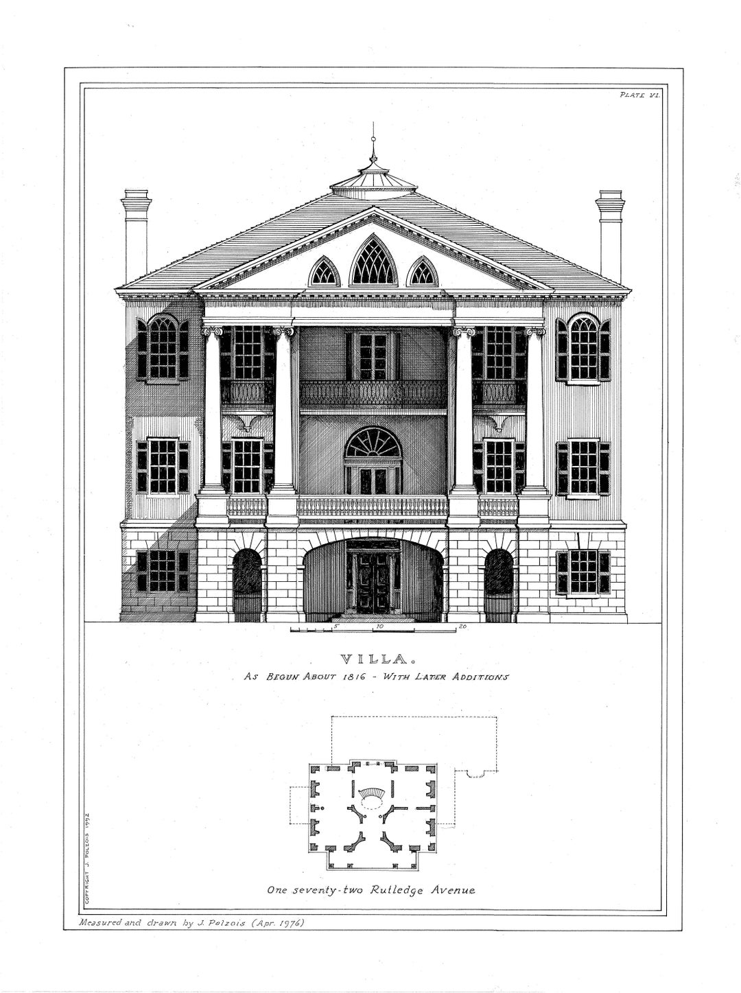 Charleston Architectural Print "villa" - Etsy