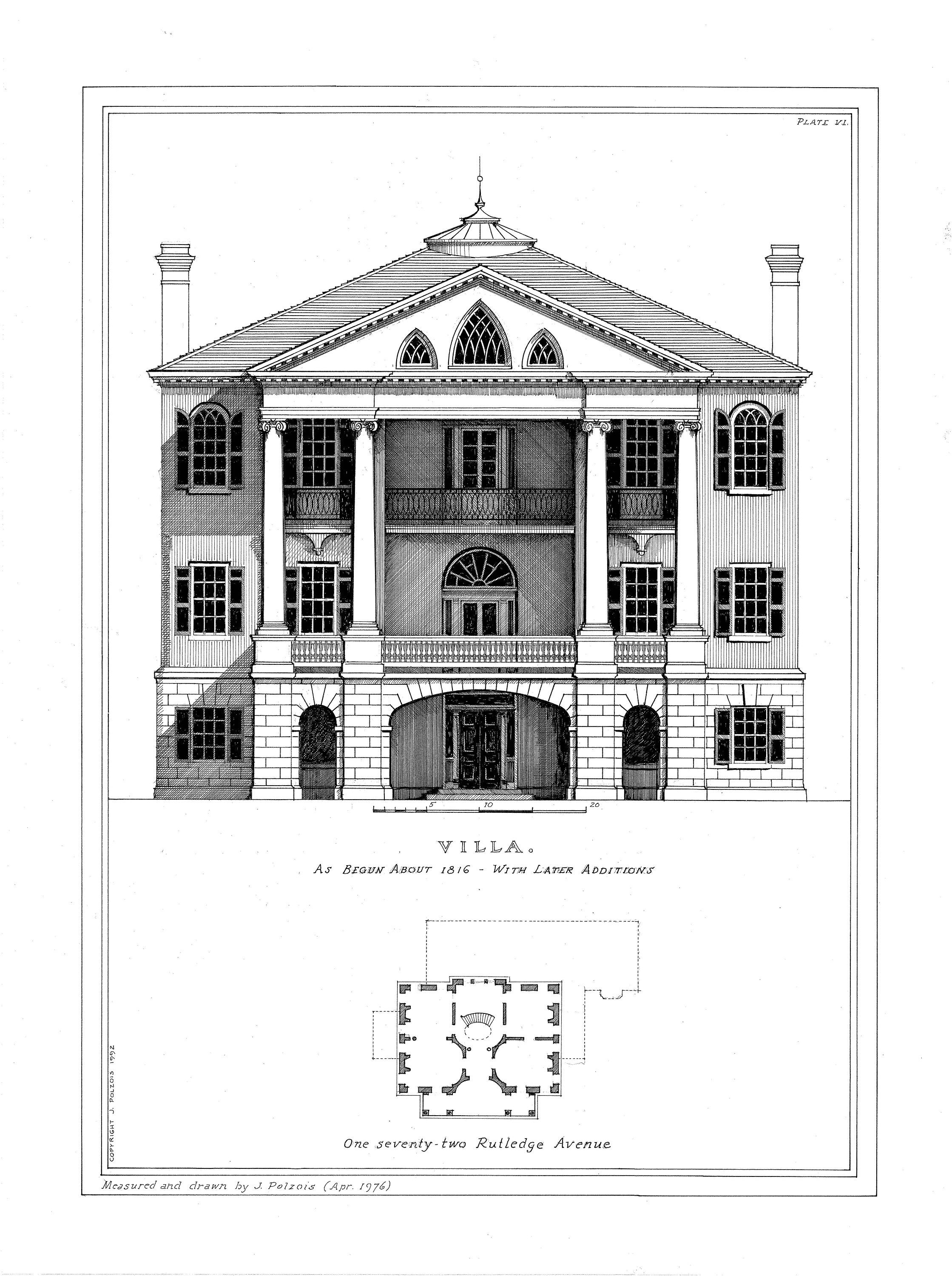 Charleston Architectural Print "villa" - Etsy