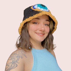 Crochet Eye Black Bucket Hat - Etsy