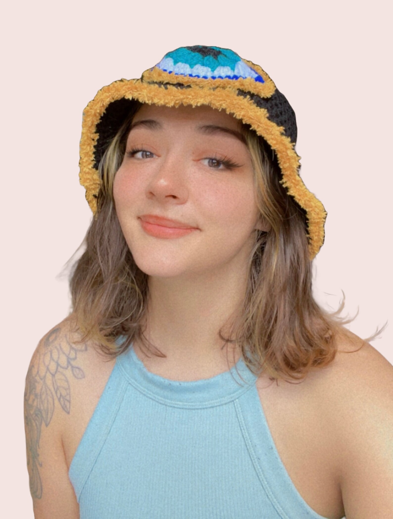 Crochet Eye Black Bucket Hat - Etsy