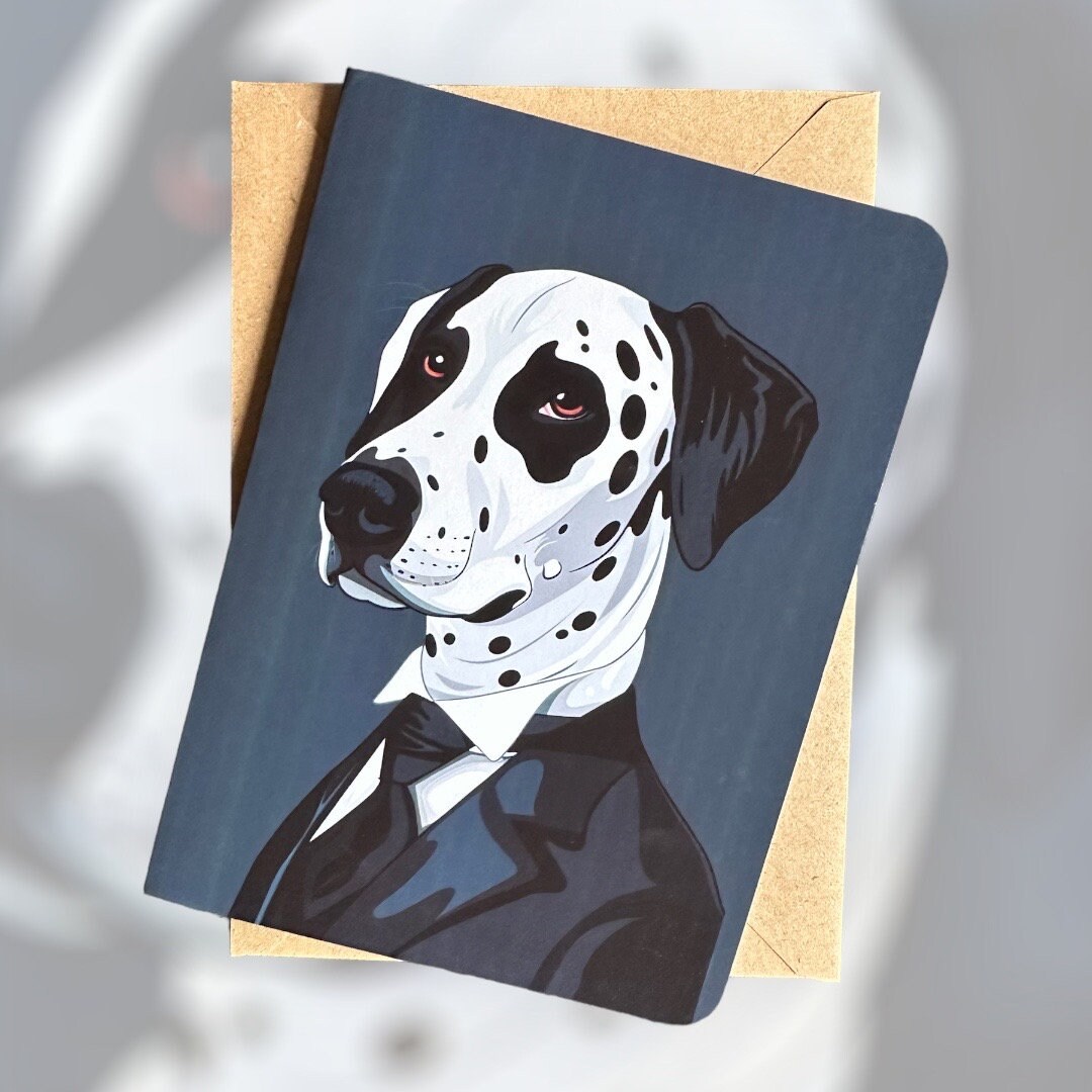 Dalmatian Portrait Birthday Card Dalmatian Birthday Card Dalmatian ...