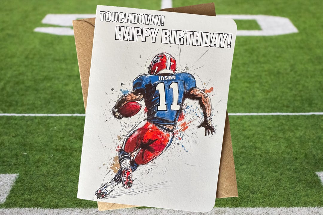 Persoanlised American Football Birthday Card Customised Football ...