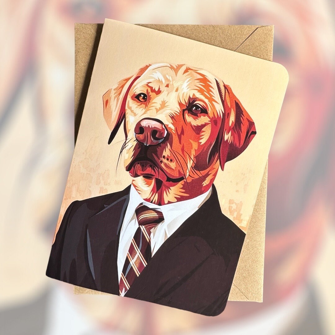 Golden Labrador Birthday Card Golden Retriever Birthday Card Dog ...