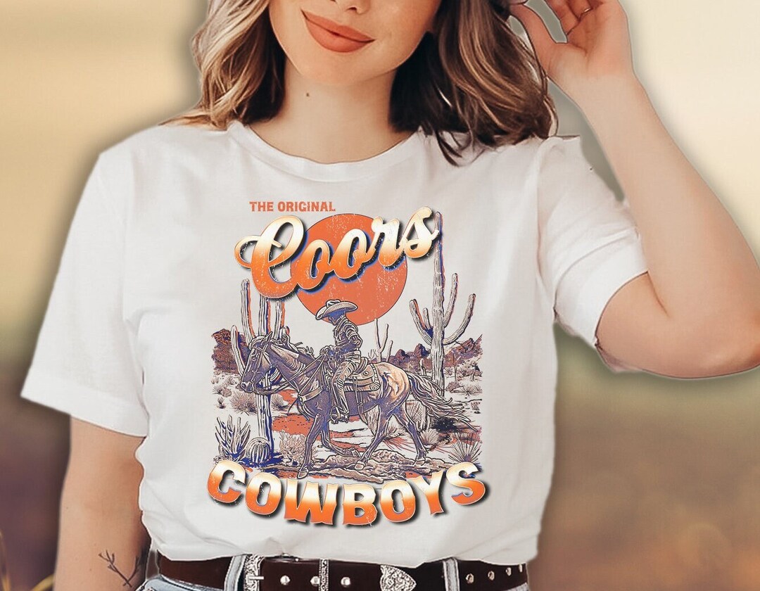 Coors Western Cowboy T-shirt,cowboy Rodeo Style, Vintage 90s Western ...