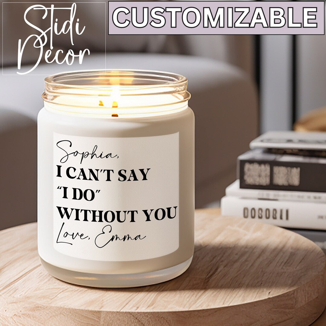 PERSONALIZED BRIDESMAID CANDLE Customizable Candle Gift for - Etsy