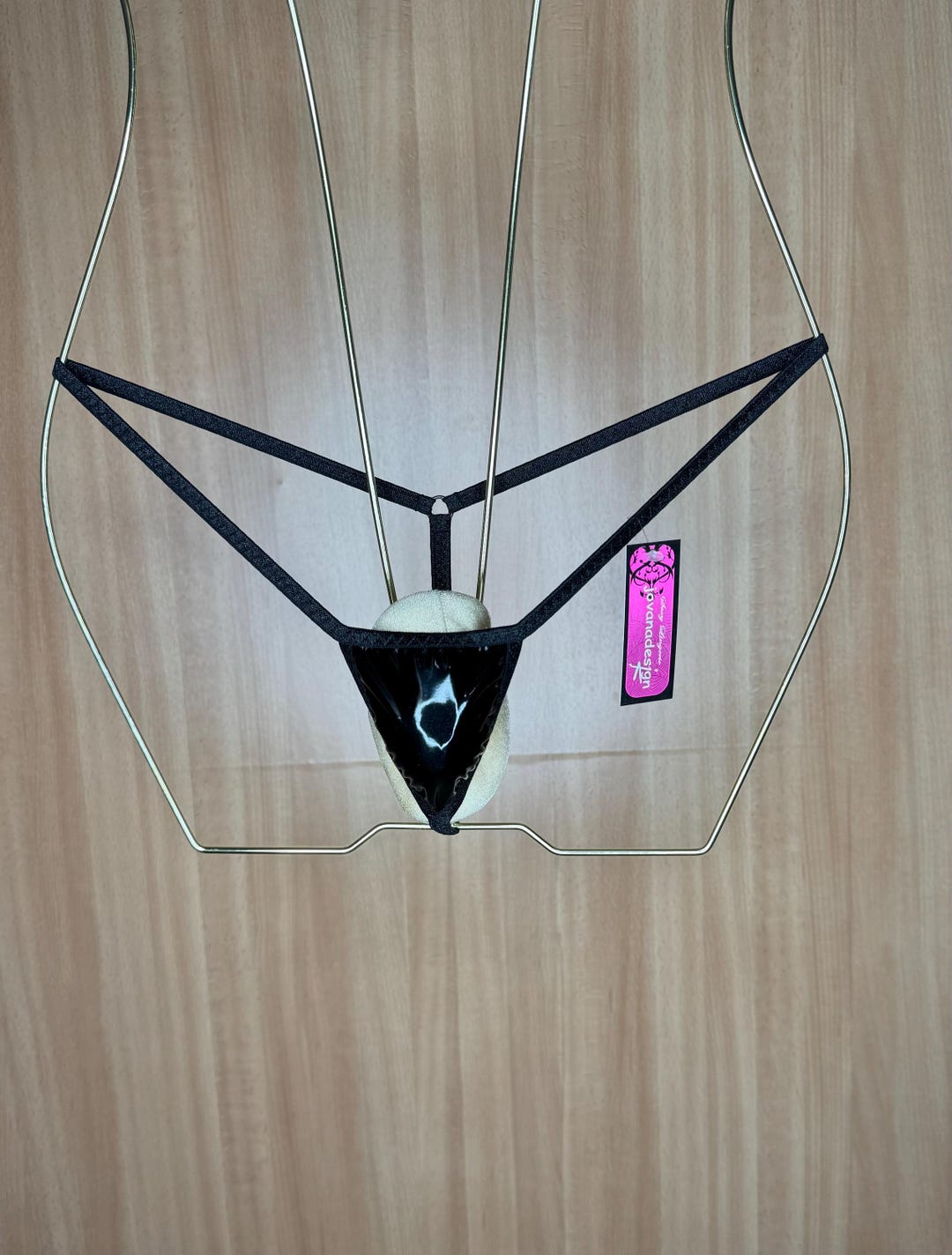 Jovanadesign Nano-nano String - Black Shiny Vinyl Extra Micro Barely ...