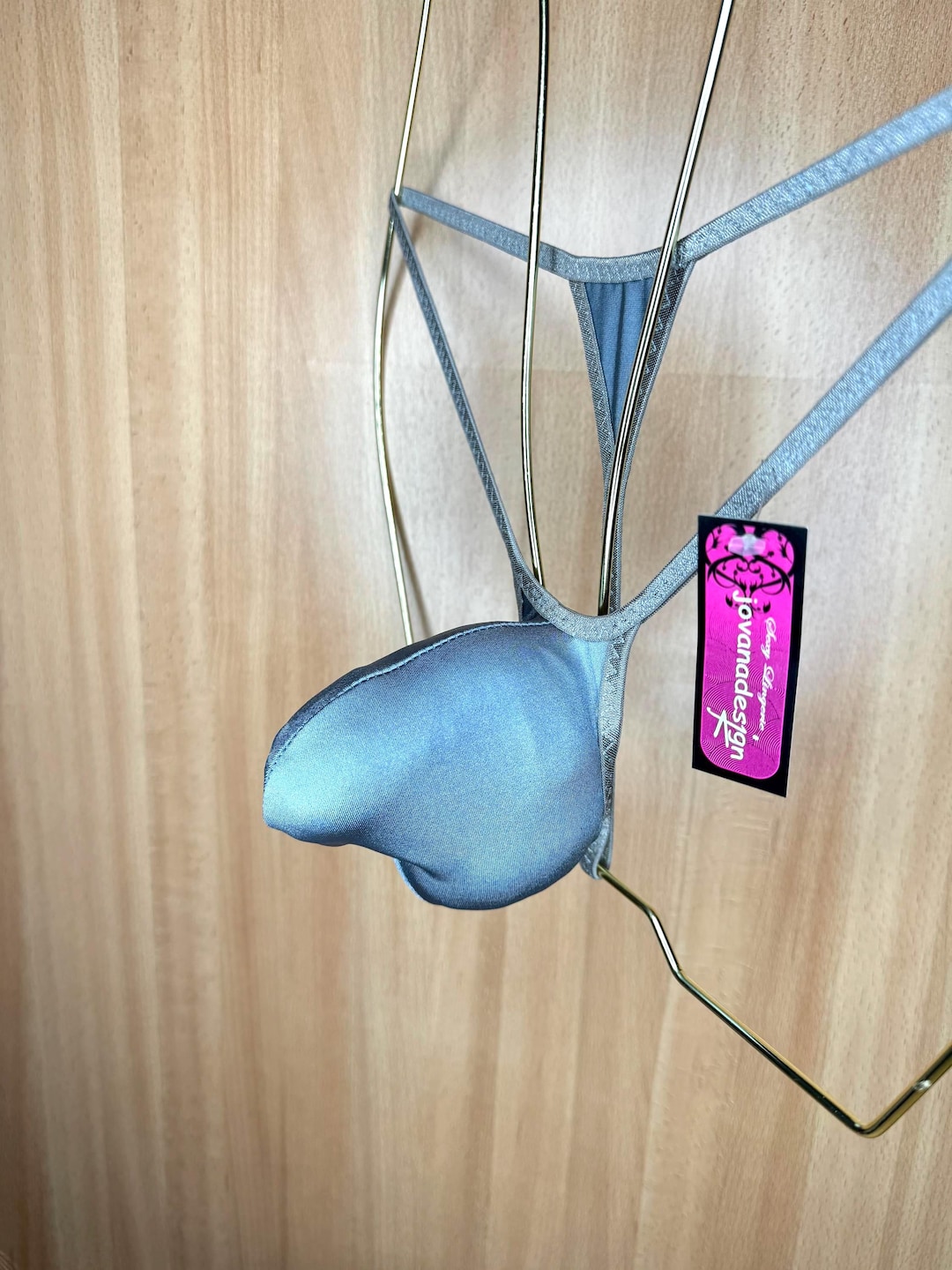 Jovanadesign 3D String (1), Push up and Push Out Mens String - Steel Wet Look, Bulge Mens String ...