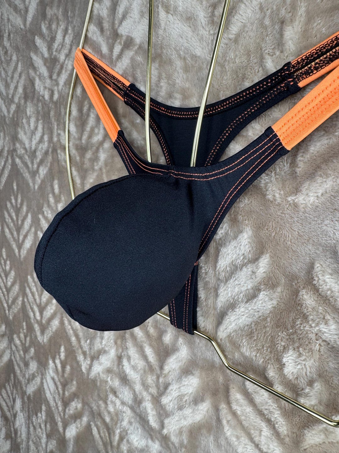 Jovanadesign Hercules Push Out Mens Bulge Thong, Black Solid Beach Suit ...