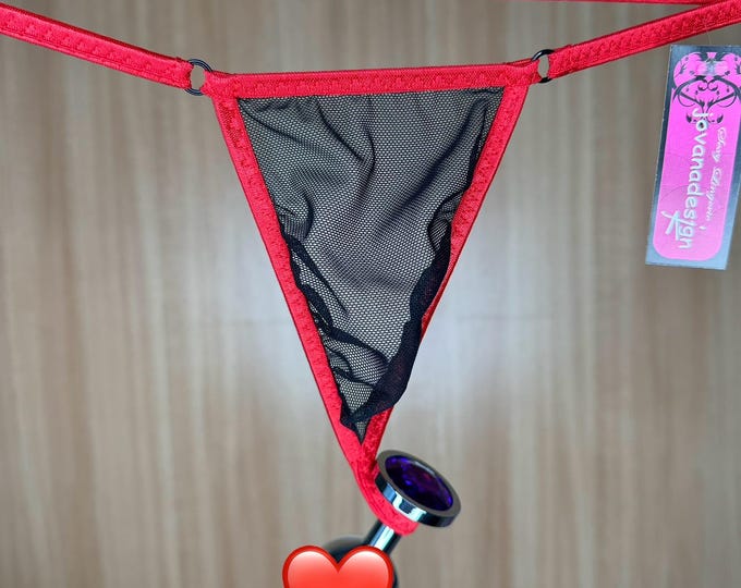 Jovanadesign Mens Smallest Plug String -see Thru Mesh - XS - Black ...