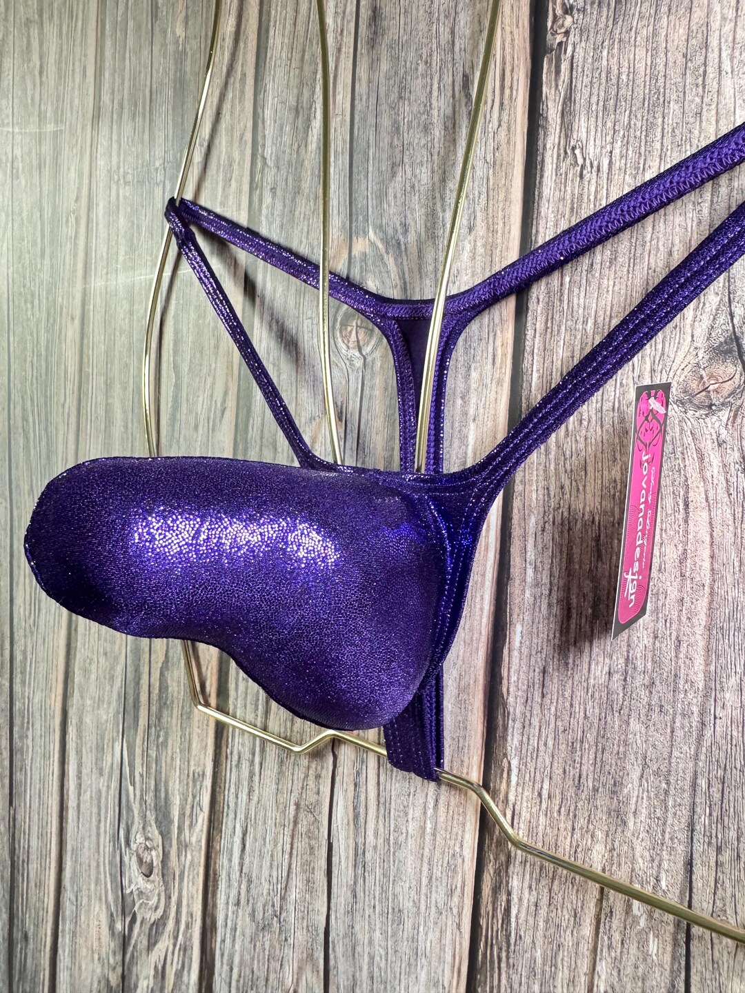 Jovanadesign 4D Missile Thong, Deep Purple Shiny Mystique, Men Shaft ...