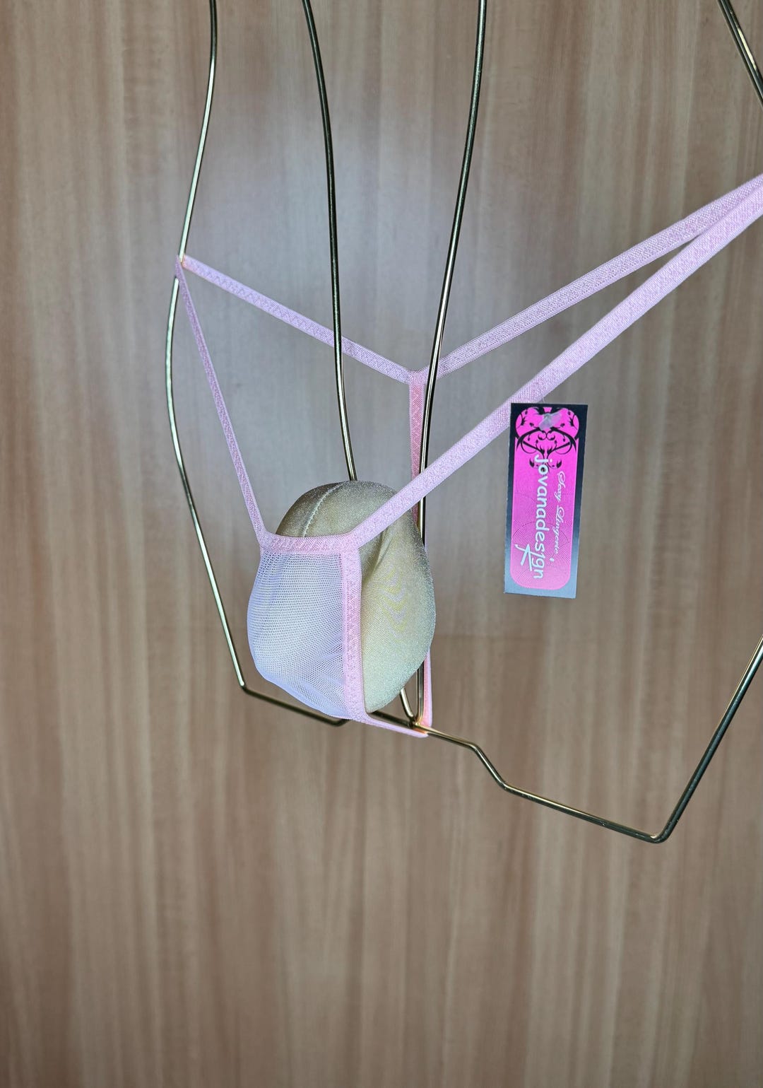 Jovanadesign Nano String Baby Pink See Through Mesh Extreme Micro Tiny Skimpy Mens Tanga Suit ...