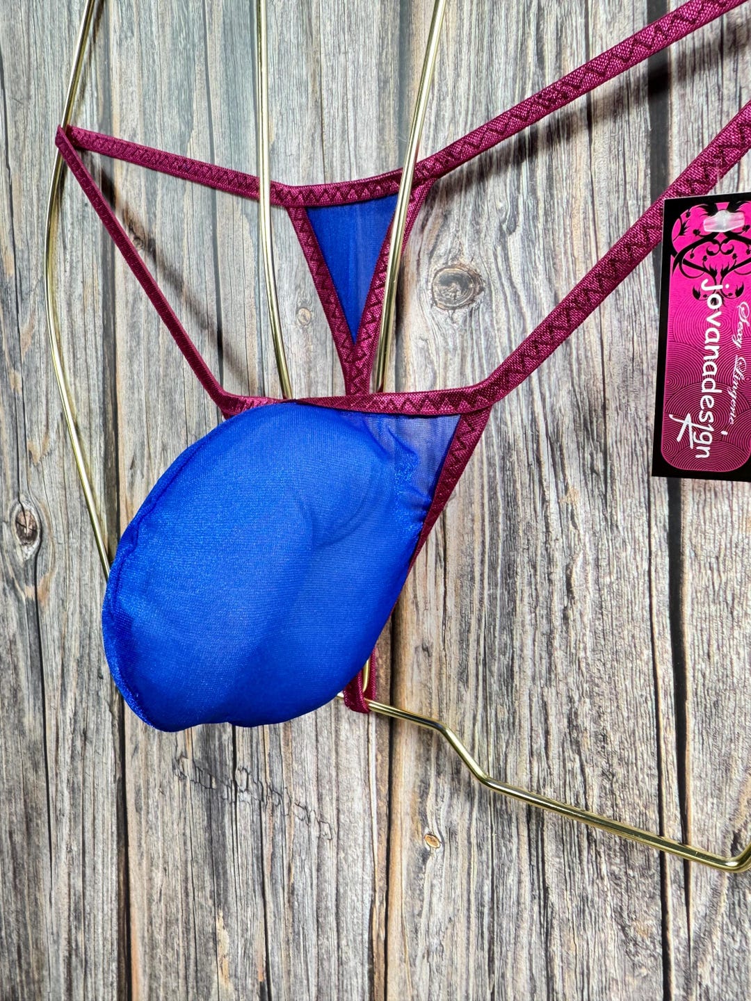 Jovanadesign David Mens Bulge String Sapphire Sheer Glissenette Low Waist Sexy Enhancer Pouch ...